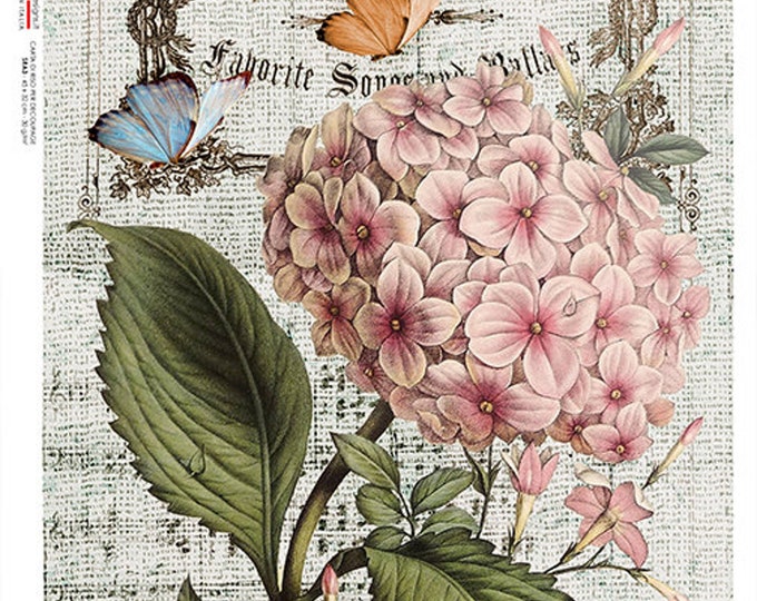 Paper Designs Washipaper Hydrangea Rice Paper Decoupage A4 for DIY ...
