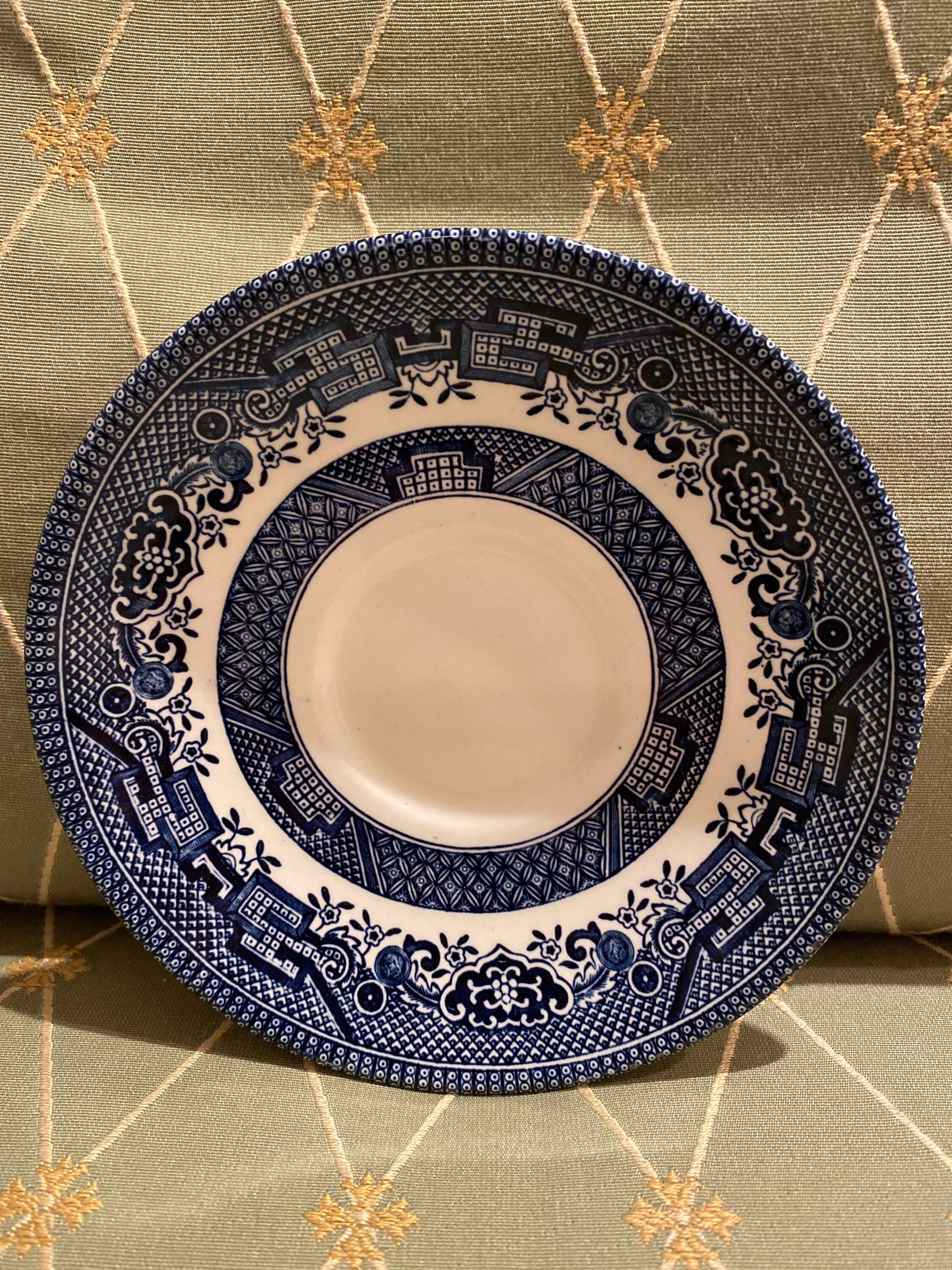 Vintage Churchill Blue Willow England Saucers, 11 available.