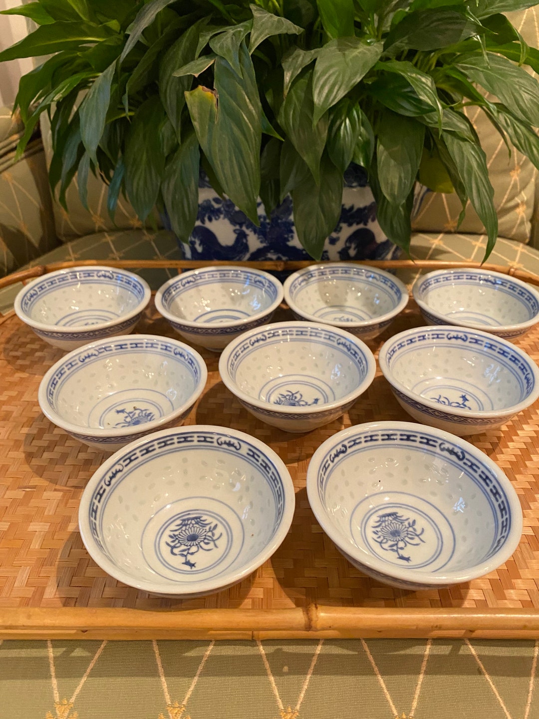 Set of Nine Chinese Rice Grain Bowls - Etsy