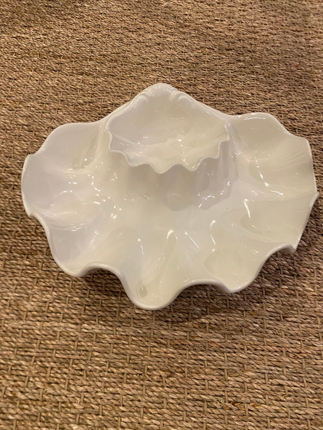 Large Vintage Seashell Clam Chip and Dip - Etsy
