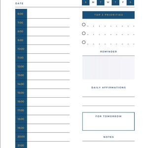 Daily Planner Printable, DIGITAL FILE, Printable, Daily Planner, Daily ...