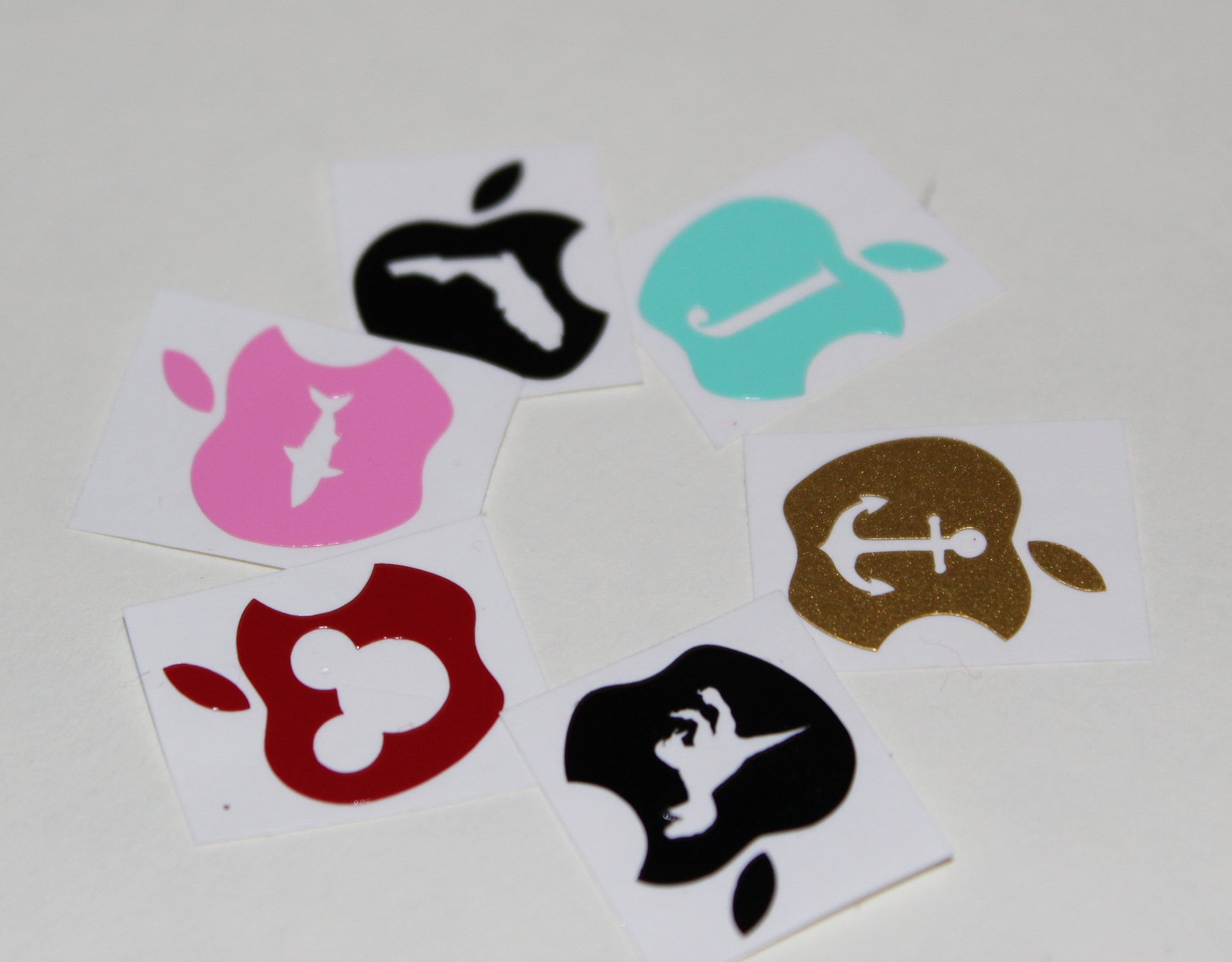 Custom Color and Glitter Sparkle Apple Logo Decal Sticker for - Etsy UK