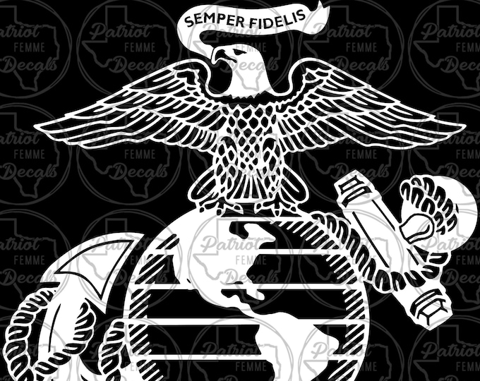 USMC Marines Eagle Globe Anchor Ega Vinyl Decal Sticker for Jeep Truck ...