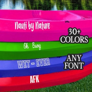 Custom Kayak Decal Name Canoe Sticker Boat Names Jet Ski Skis Decals ...