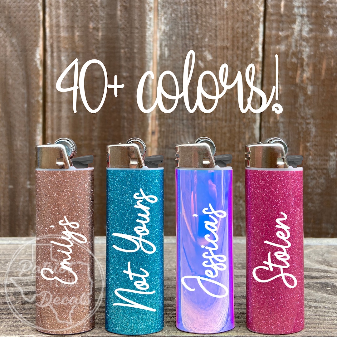 Custom Lighter Wrap With Personalized Word Gift Idea Glitter Decal Skin ...