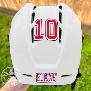 Custom Hockey Helmet Label Decal Name Jersey Number Athletic Decals ...