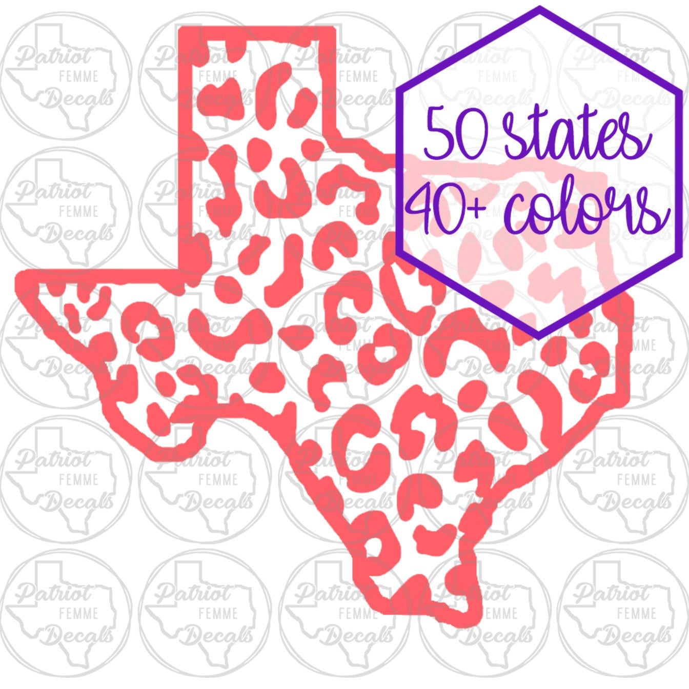 Cheetah Print Texas State Decal Logo Sticker Animal Iphone - Etsy