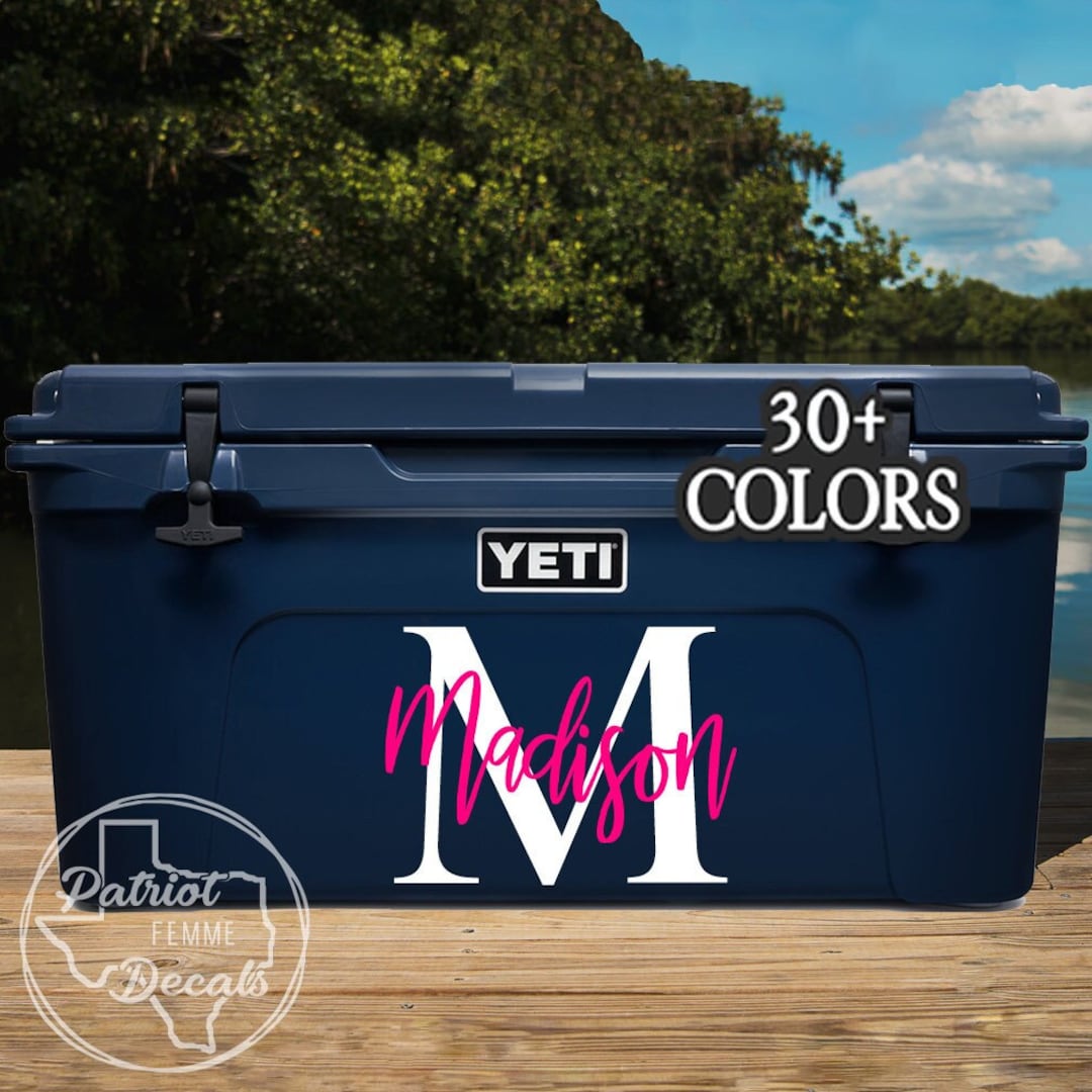 Custom Cooler Decal Monogram Name Decals Yeti RTIC Boat Party Decor ...