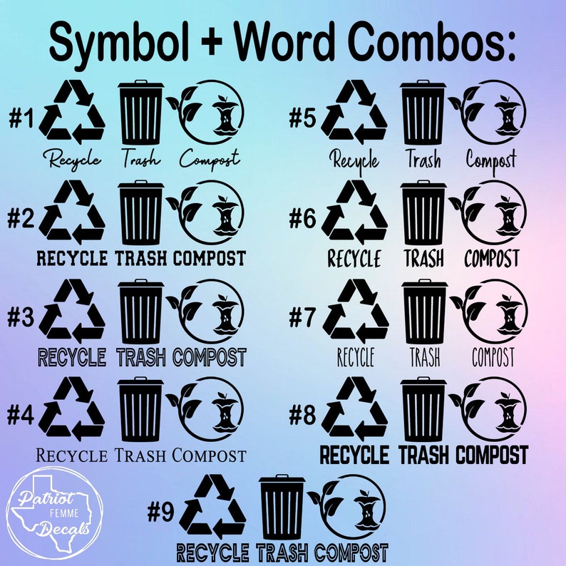 Trash Recycle Compost Sticker Labels Decal Garbage Can Bin - Etsy