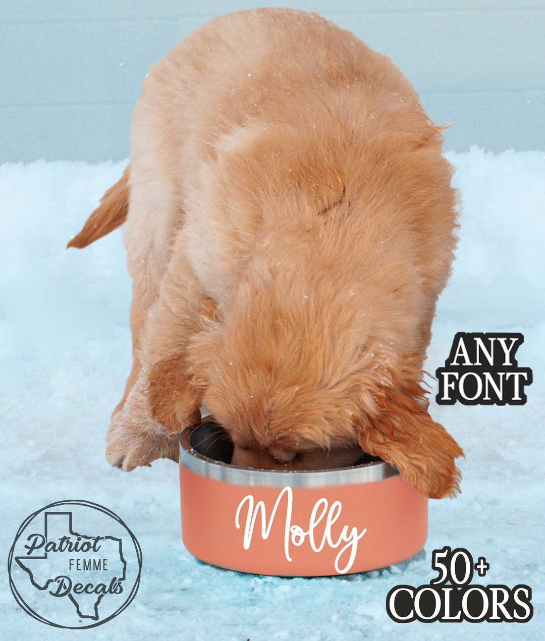 Custom Yeti Dog Bowl Decal Name Sticker Boomer Stickers Pet Decals ...