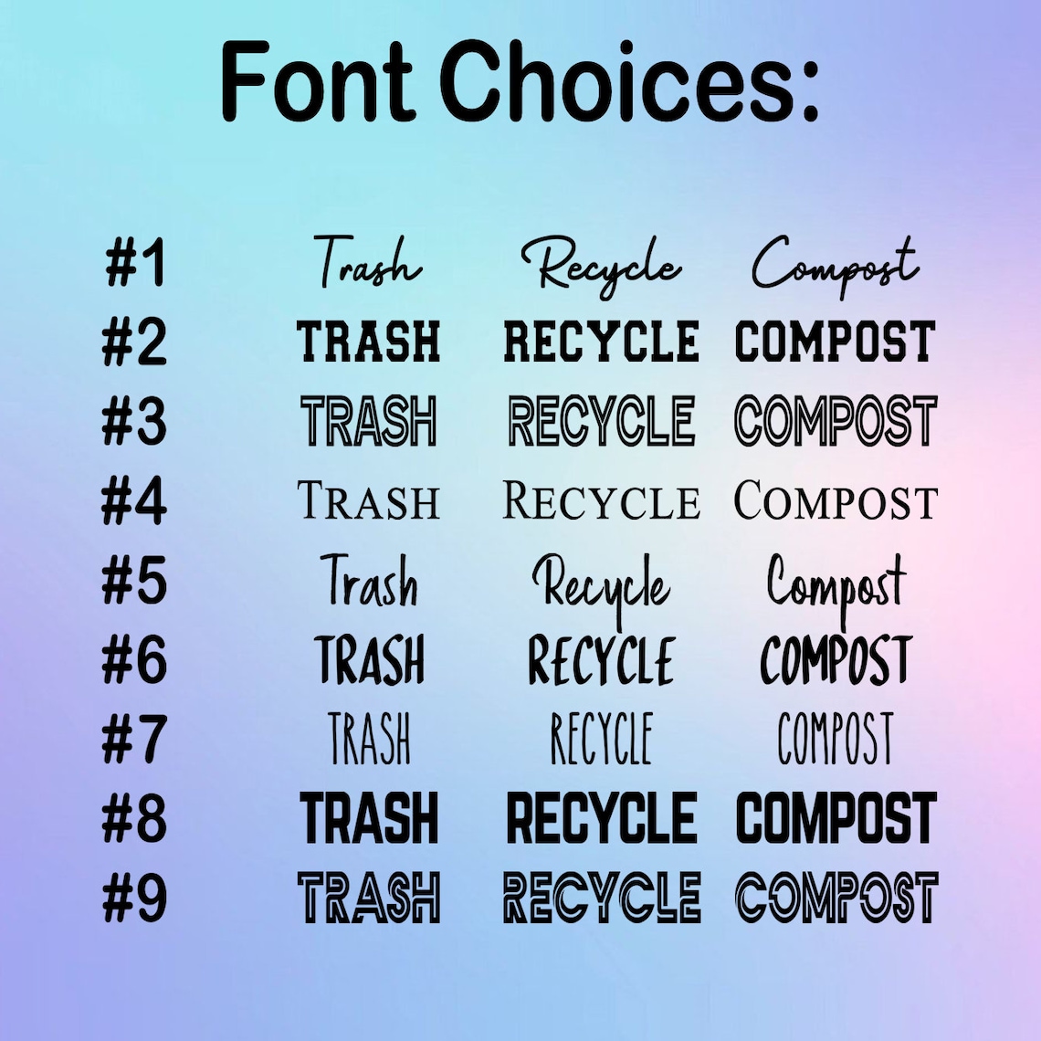 Trash Recycle Compost Sticker Labels Decal Garbage Can Bin - Etsy