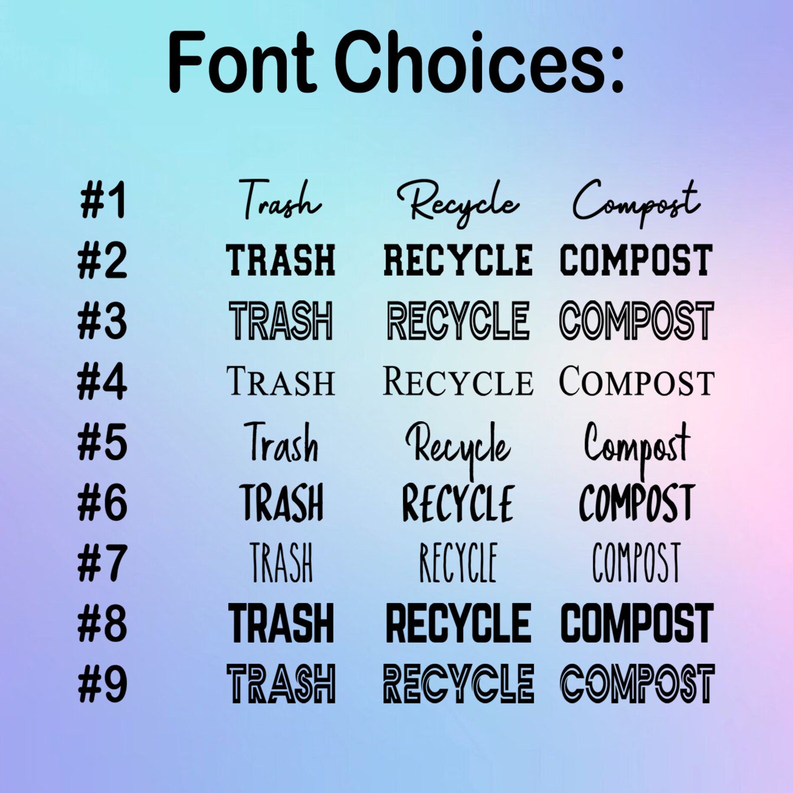 Trash Recycle Compost Sticker Labels Decal Garbage Can Bin - Etsy