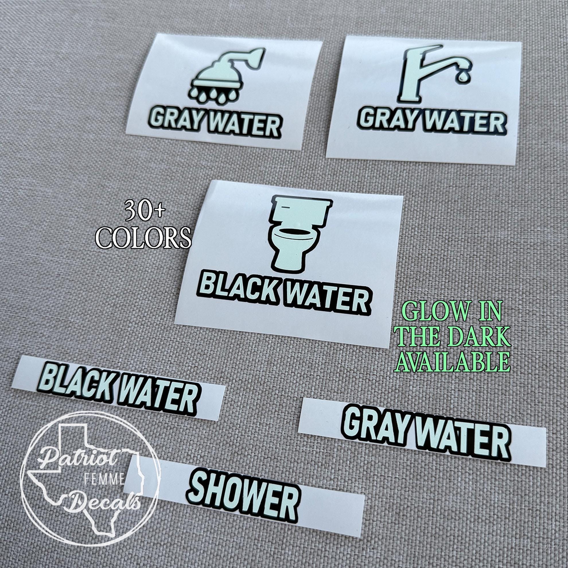 RV Utility Hookup Labels Black Water Label Decal Camper Decals Fresh ...