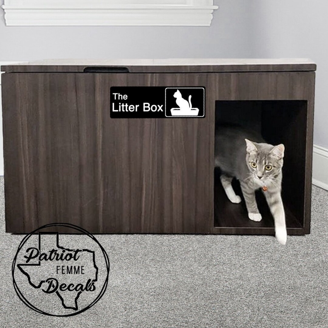 Custom Litter Box Decal Cat Sign Sticker Bathroom Stickers - Etsy