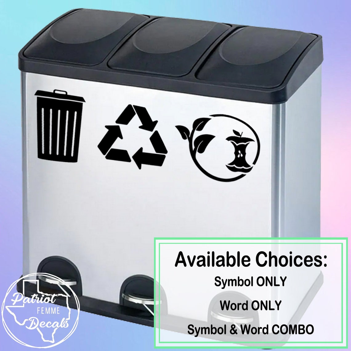 Trash Recycle Compost Sticker Labels Decal Garbage Can Bin - Etsy