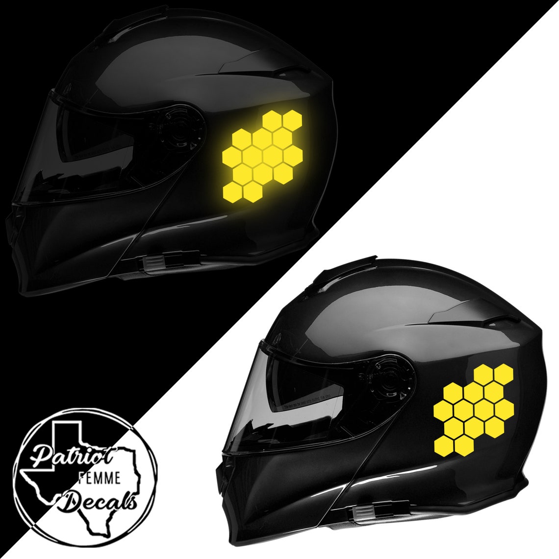 Honeycomb Reflective Bike Safety Decals Helmet Body Decal Fork | Etsy