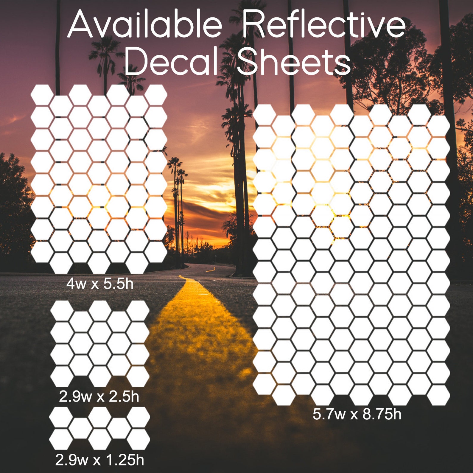Honeycomb Reflective Bike Safety Decals Helmet Body Decal Fork Rim Rims ...