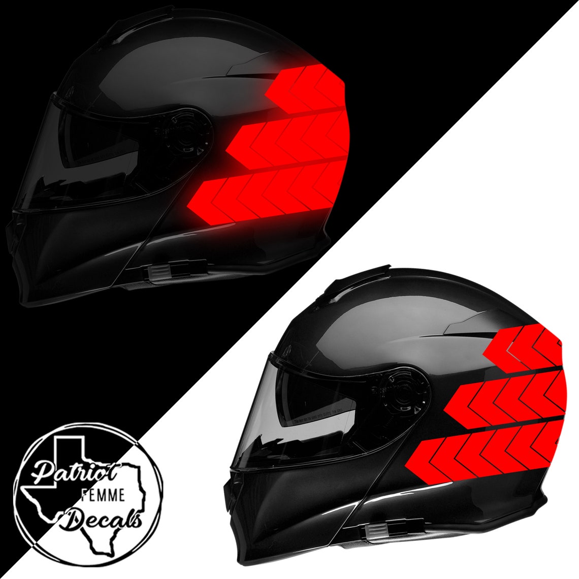 Chevron Reflective Bike Safety Decals Helmet Body Decal Fork - Etsy