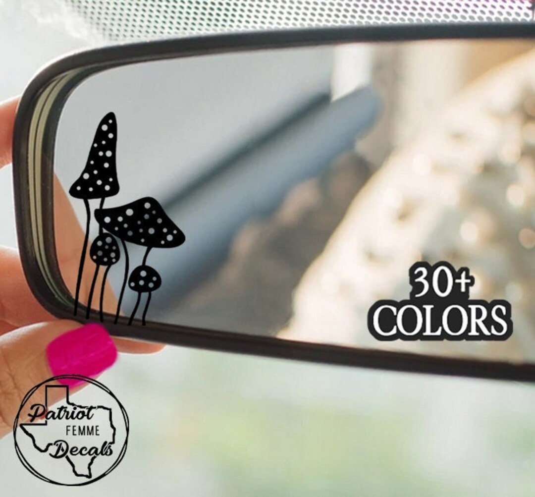 Mushroom Decal Car Mirror Sticker Vanity Visor Earthy Decals Teens ...