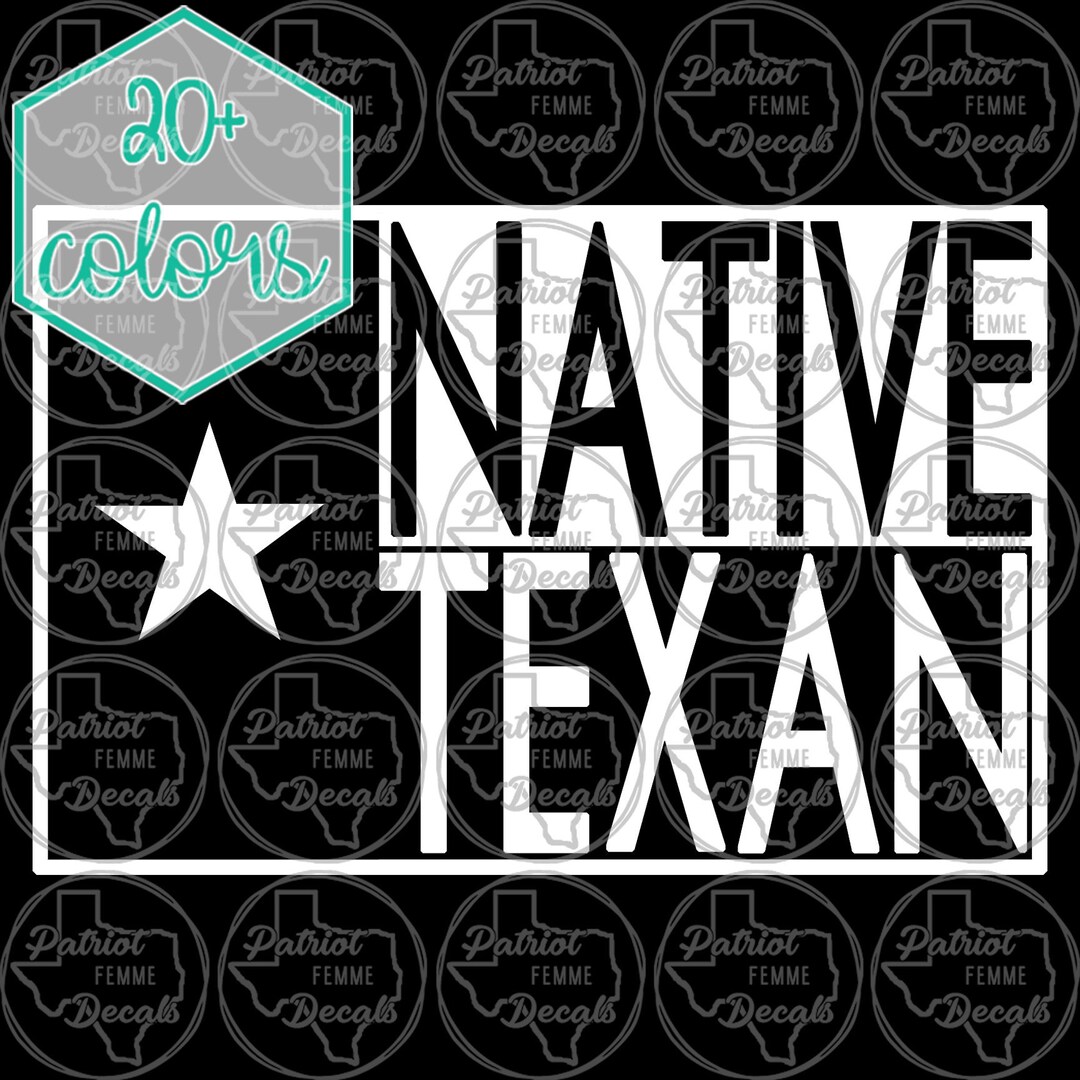 Native Texan Flag Sticker Window Decal Proud Pride Born Raised State ...