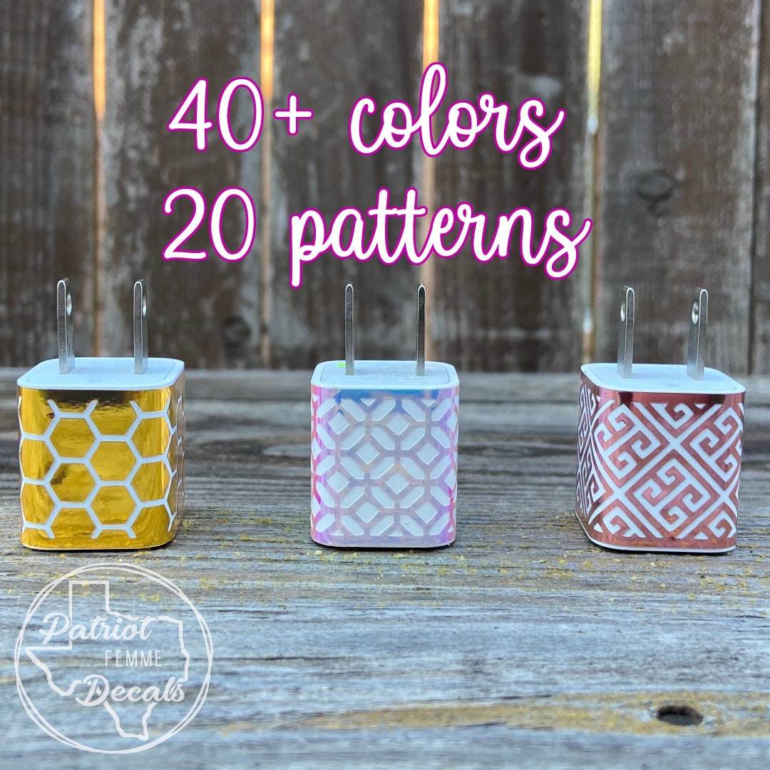 Custom iPhone Charger Decal USB Adapter Wrap Skin 11 Pro Rose Gold ...