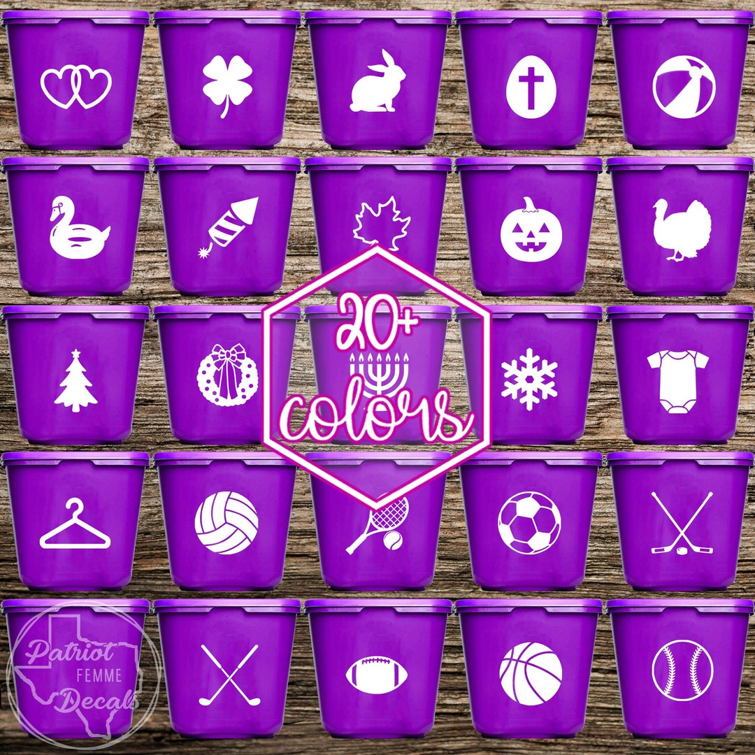 Storage Bin Labels Custom Tote Label Tub Stickers Play Room Plastic ...