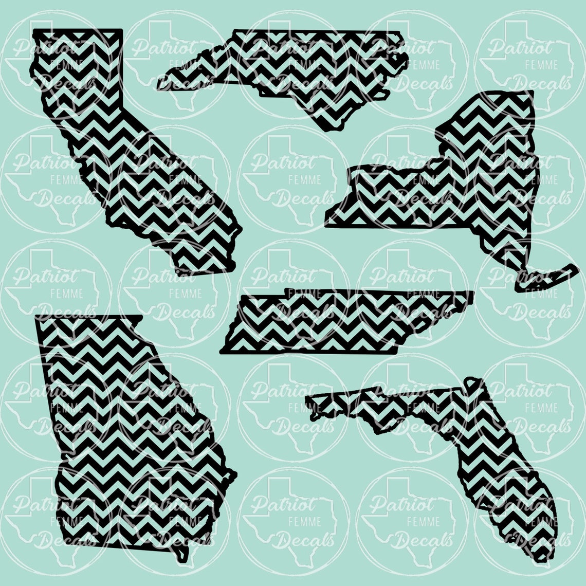 Chevron Texas State Decal Logo Sticker Animal iPhone iPad Laptop Window ...