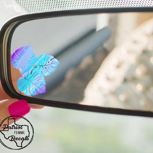 Monstera Sticker Car Mirror Decal Vanity Visor Rear View Tropical Plant ...