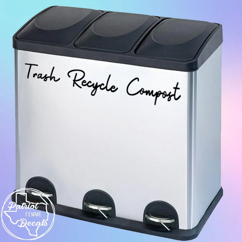 Trash Recycle Compost Sticker Labels Decal Garbage Can Bin - Etsy