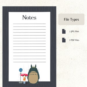 Ghibli Totoro Printable Stationery - Notepad - Note Paper - Instant ...