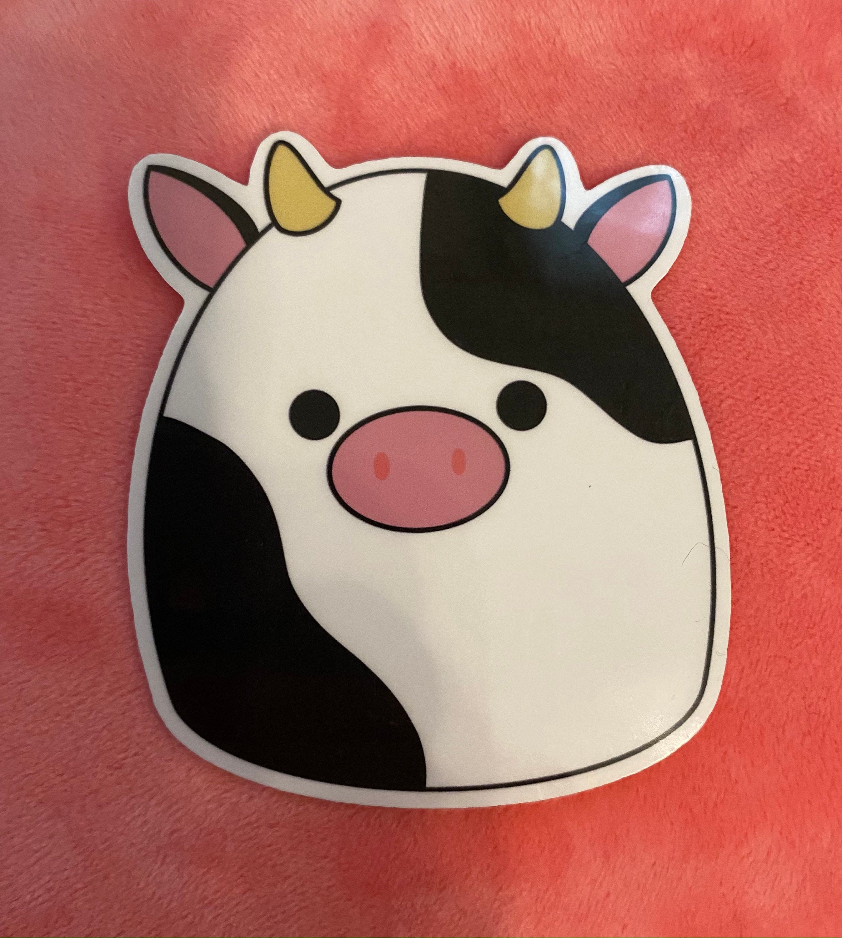Connor Cow - Squishmallow - Cute Weatherproof Glossy Vinyl Sticker ...