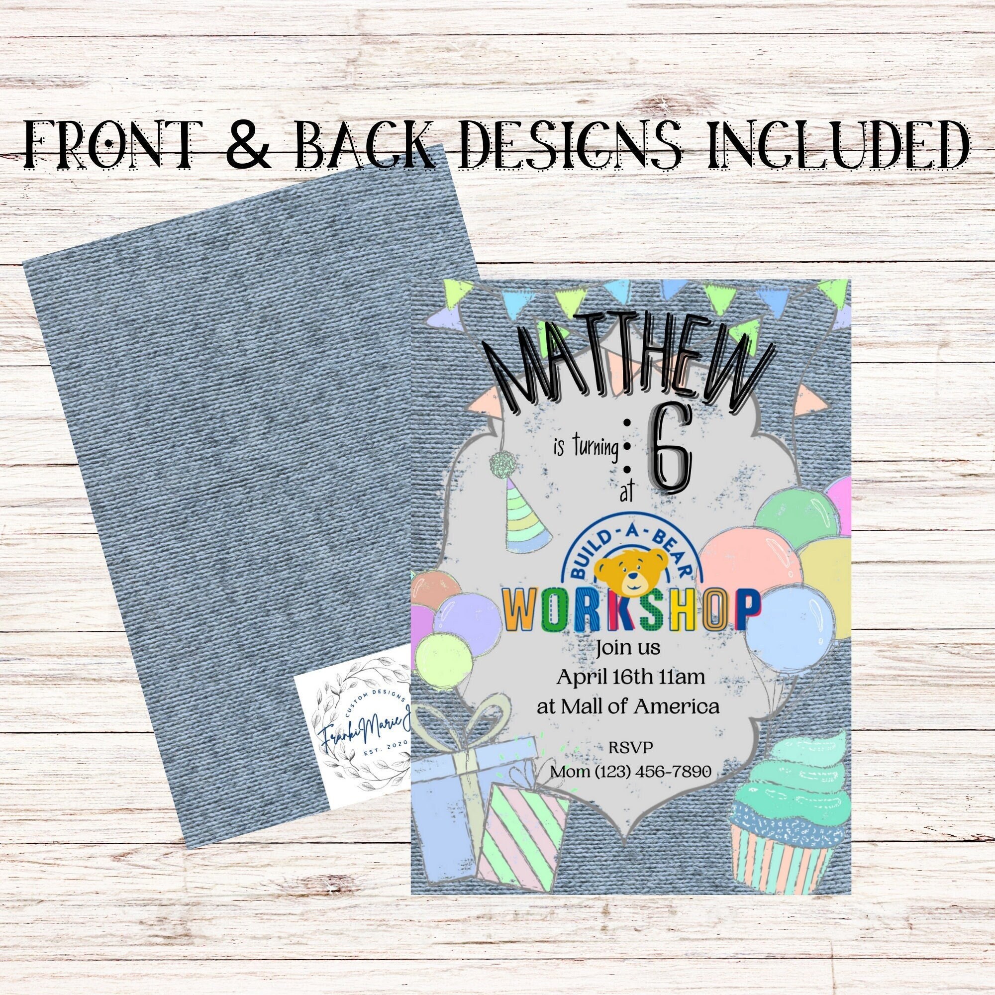 Build a Bear Birthday Invitation Svg - Etsy