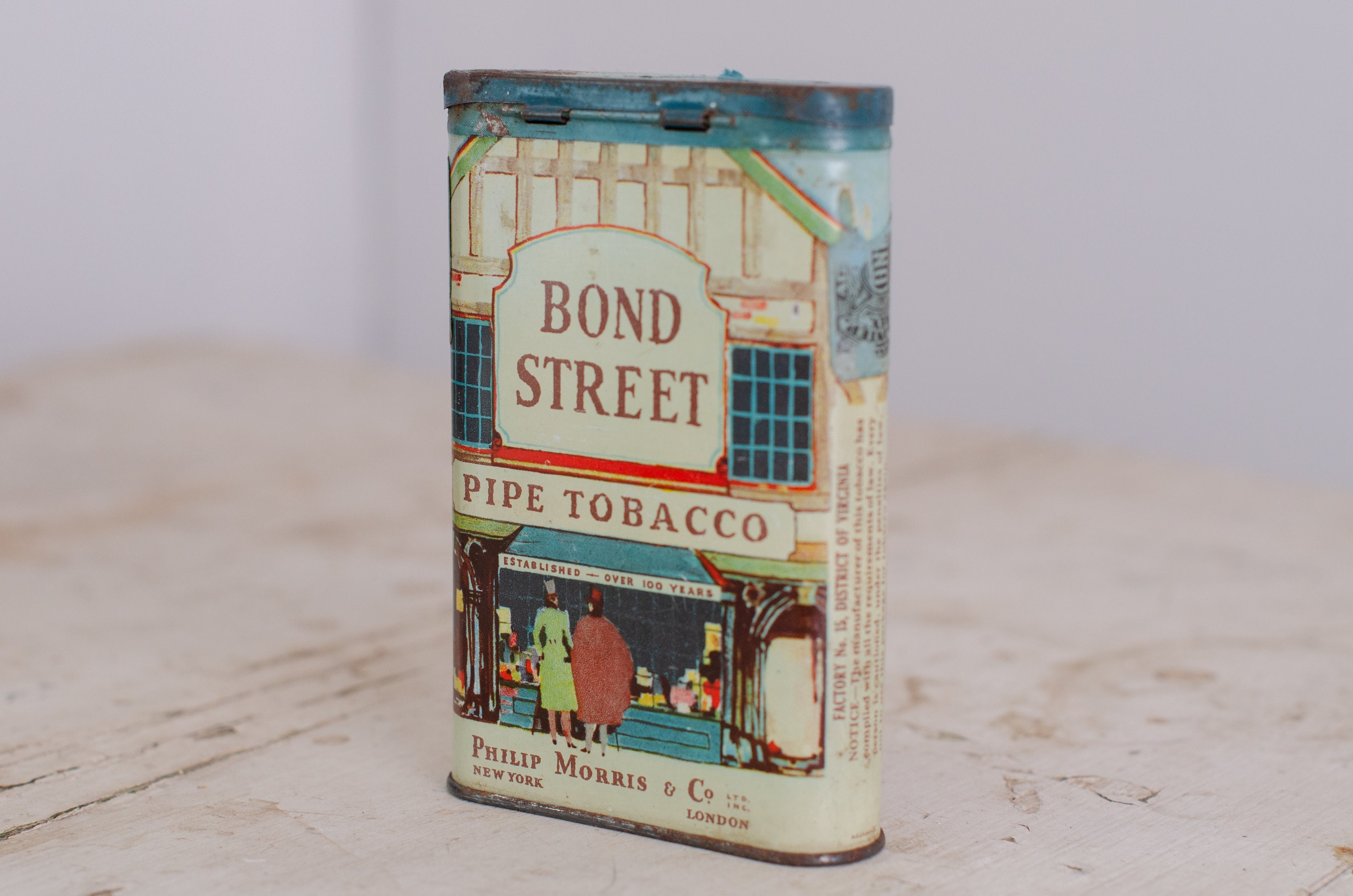 Vintage Bond Street Pipe Tobacco Tin, Philip Morris Advertising - Etsy