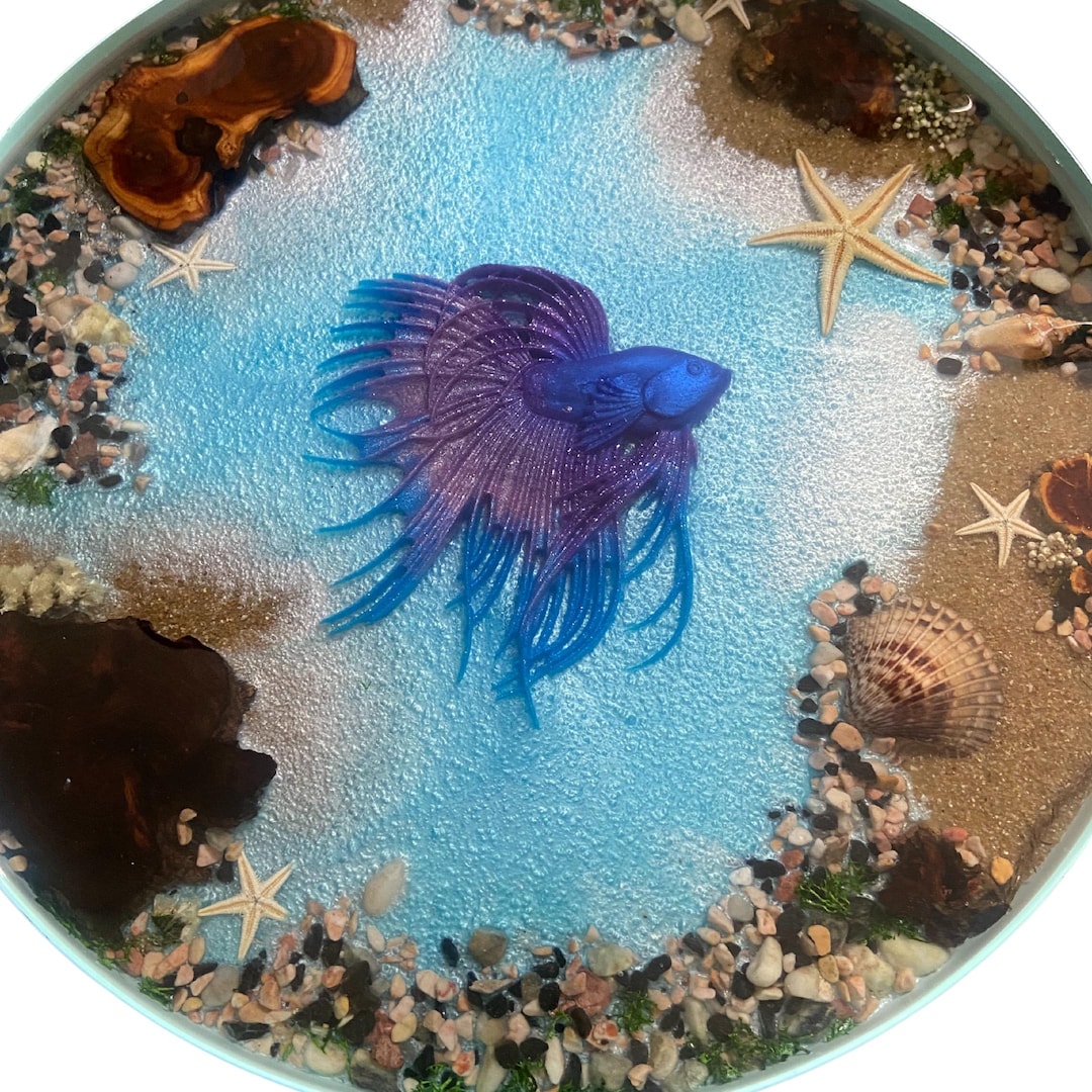 Beautiful Beta Fish End Table/coffee Table- Home Decor- Handmade ...