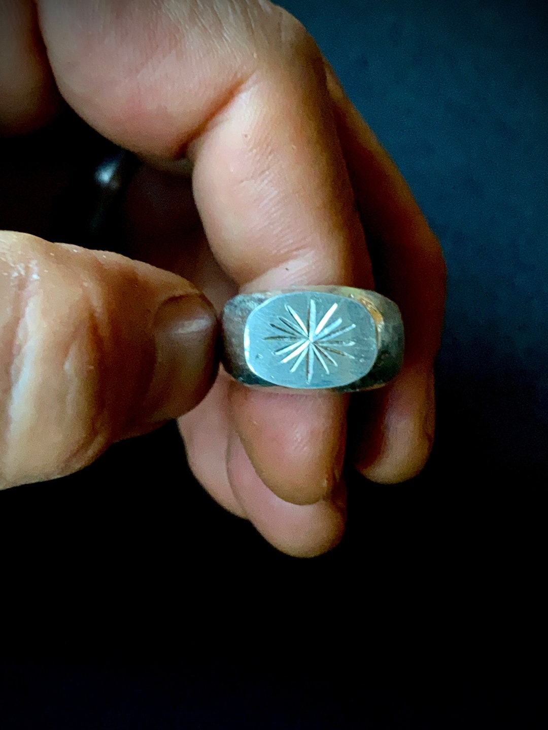Sterling Silver Hand Engraved One of a Kind Signet Ring - Etsy