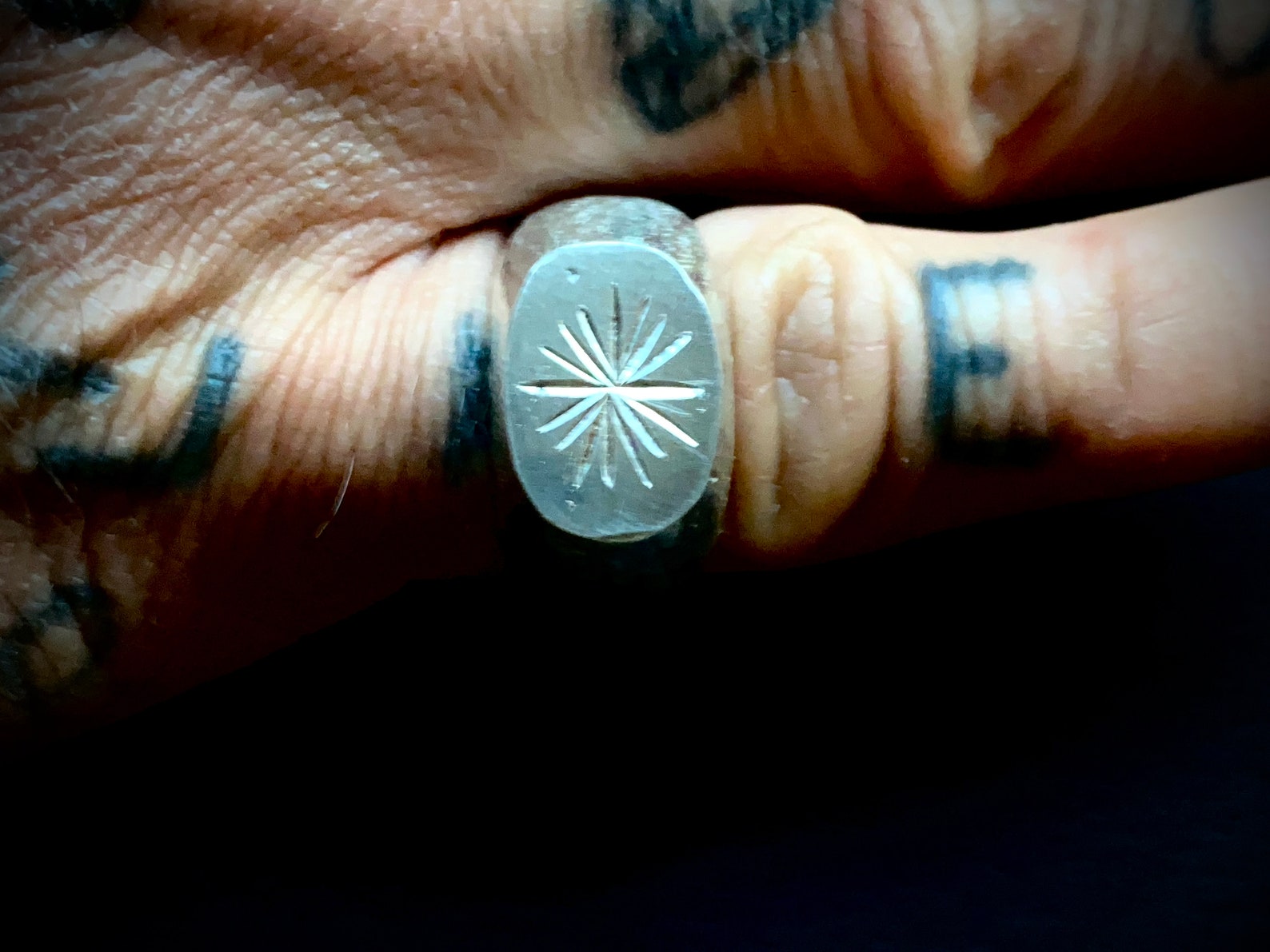Sterling Silver Hand Engraved One of a Kind Signet Ring - Etsy