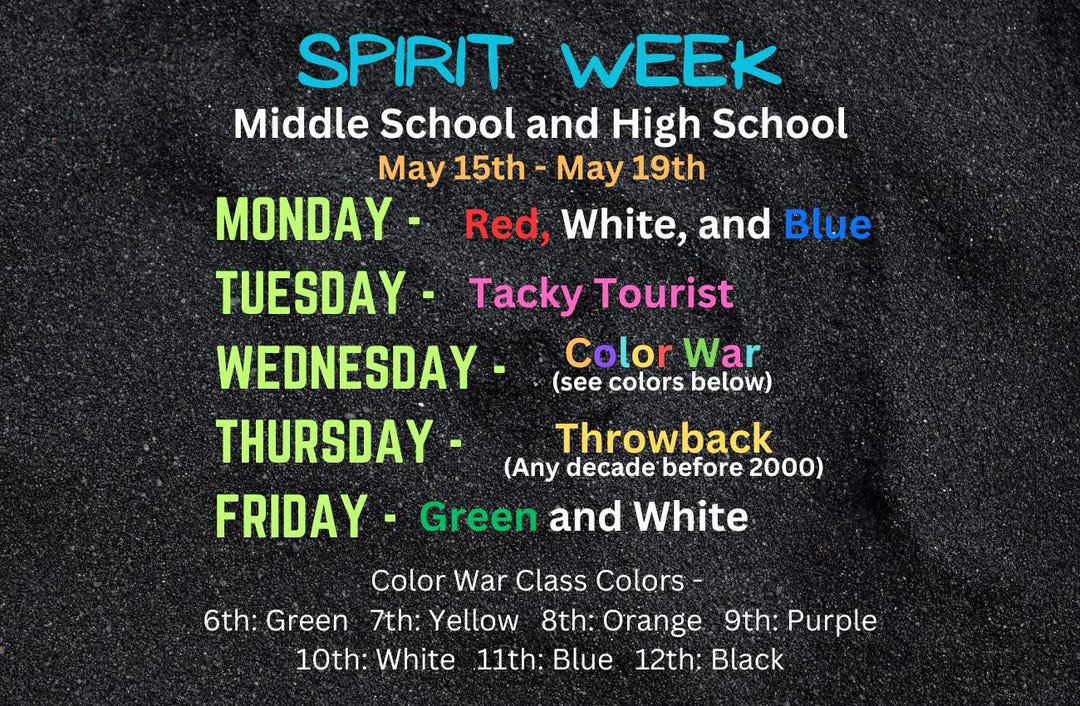 Spirit Week Digital File - Etsy