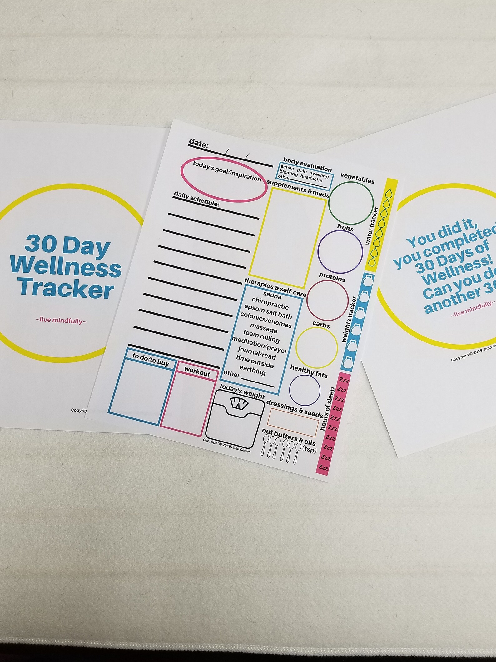 30 Day Wellness Tracker - Etsy