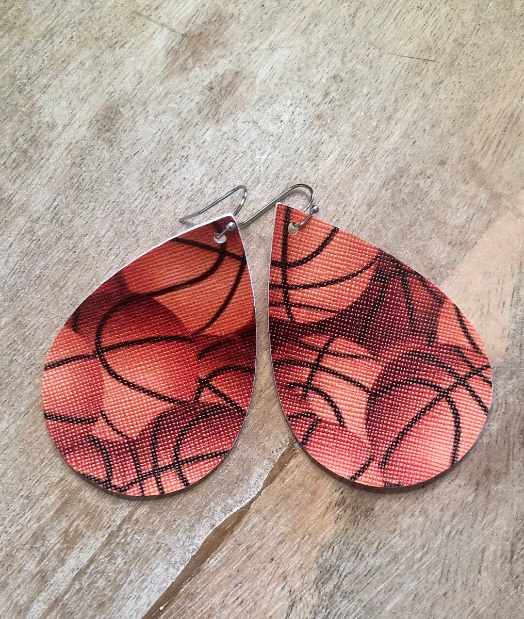 Basketball Teardrop Earrings - Etsy