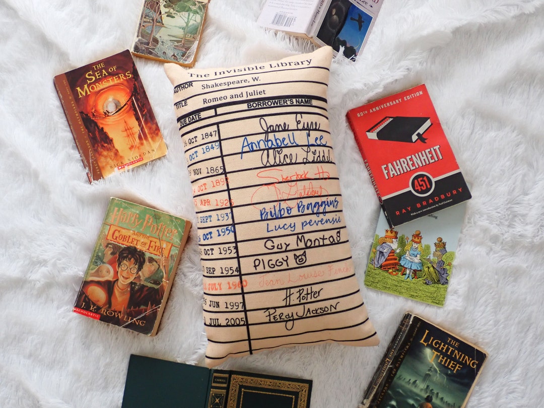 Vintage Library Card Pillow W/ Famous Character Signatures! - Etsy