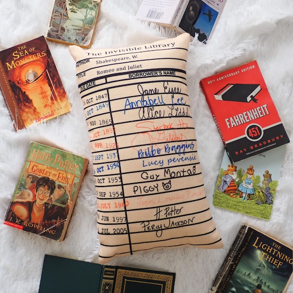 Library Card Pillow - Etsy