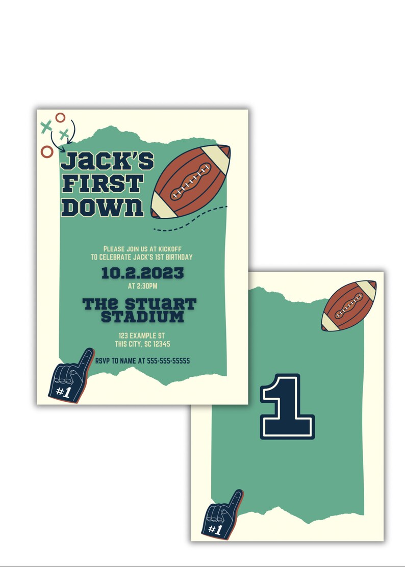 First Down Birthday Invitation - Etsy