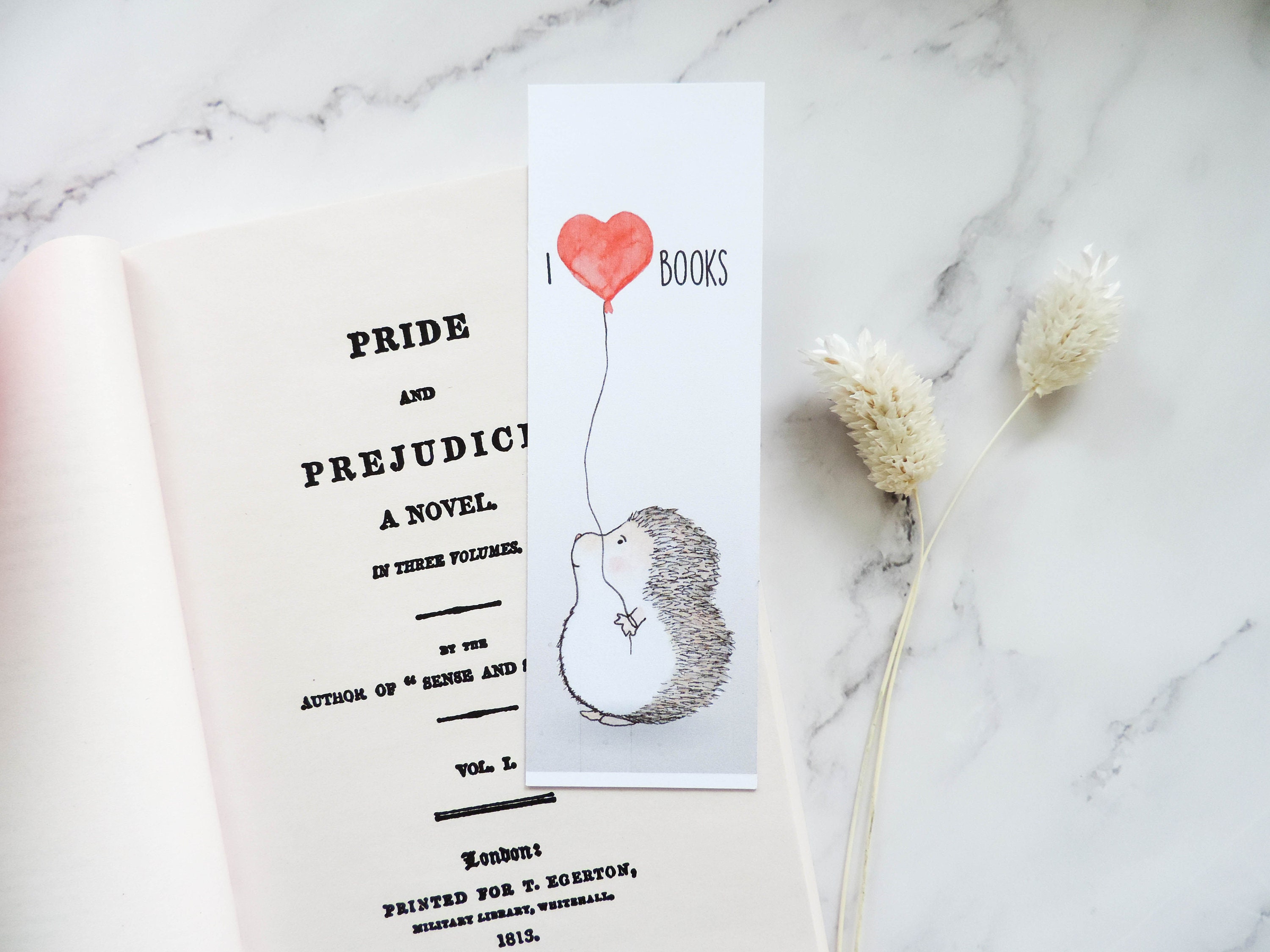 Hedgehog Bookmark, I Love Books, Cute Book Mark, Watercolor Holder ...