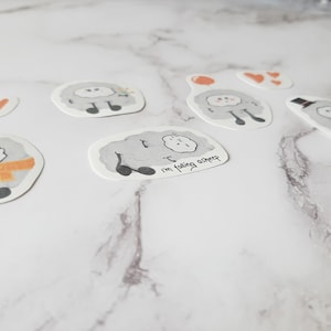 Fluffy Sheep Stickers - Aquarell Animal Decals - Kawaii Planner Labels ...