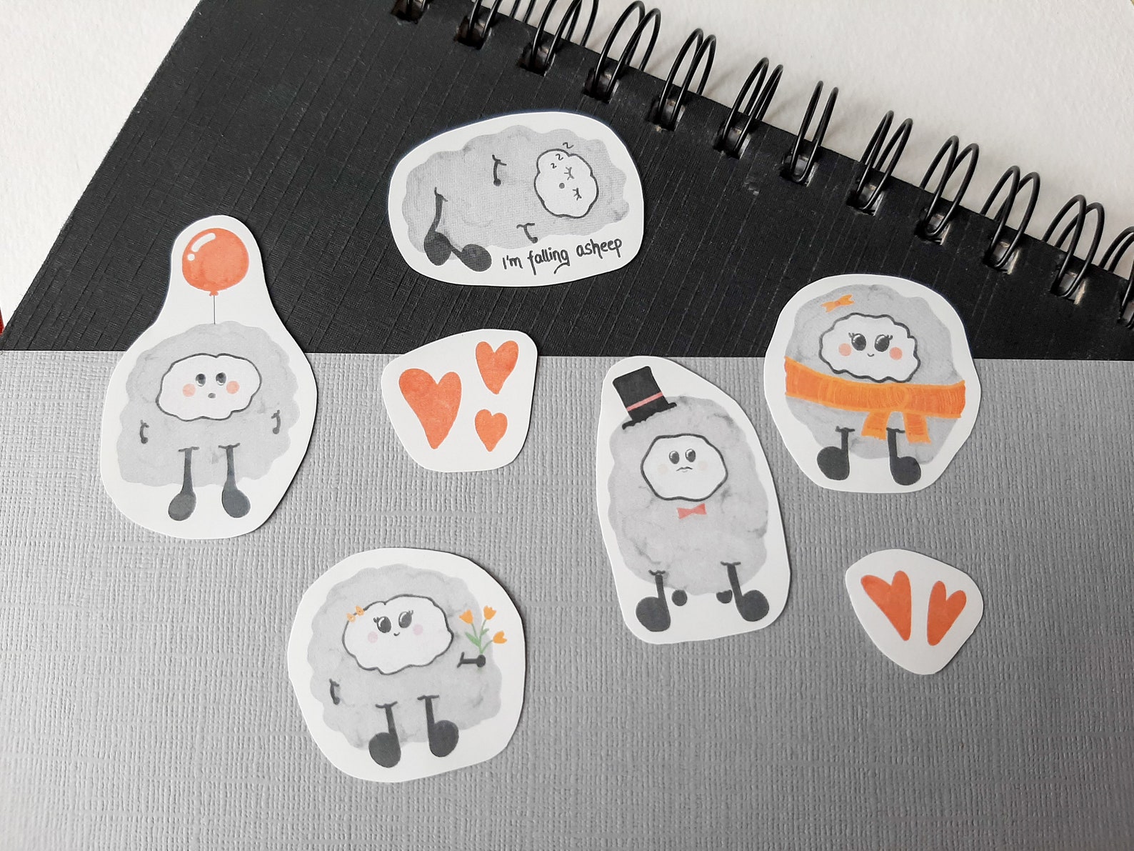 Fluffy Sheep Stickers - Aquarell Animal Decals - Kawaii Planner Labels ...