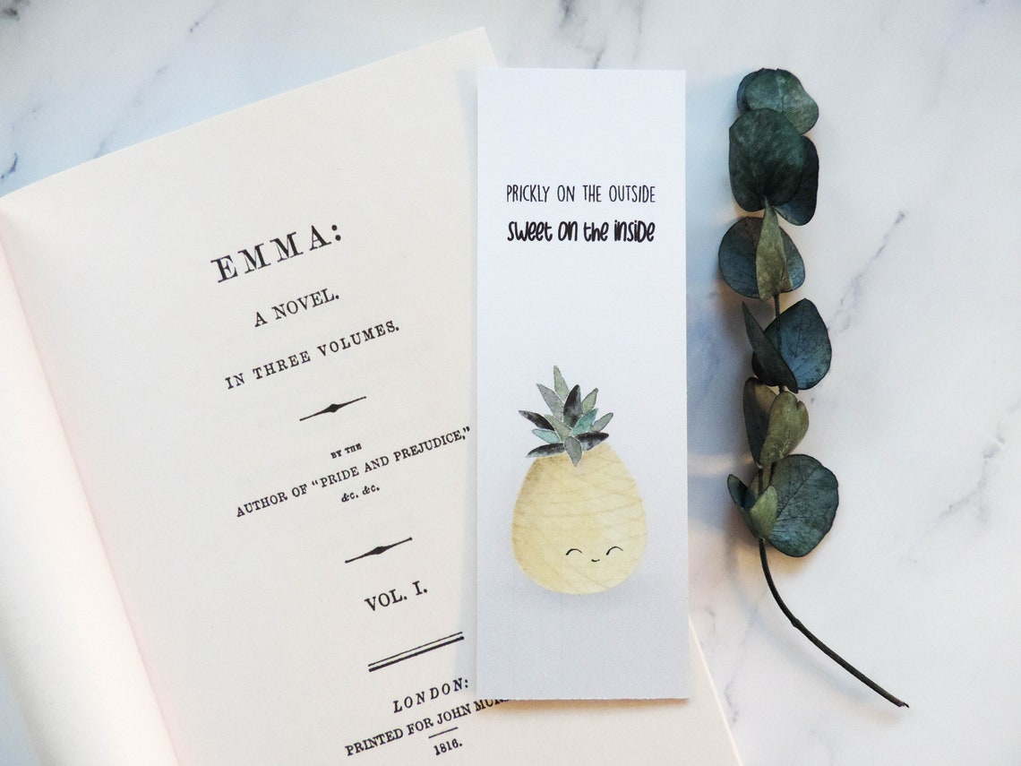Pineapple Bookmark, Sweet on the Inside, Cute Book Mark, Watercolor ...