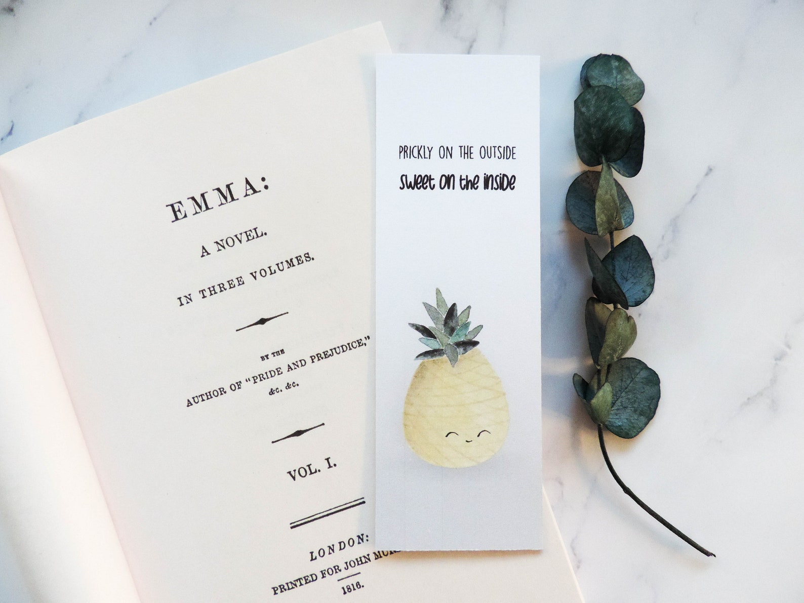 Pineapple Bookmark, Sweet on the Inside, Cute Book Mark, Watercolor ...