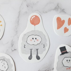 Fluffy Sheep Stickers - Aquarell Animal Decals - Kawaii Planner Labels ...