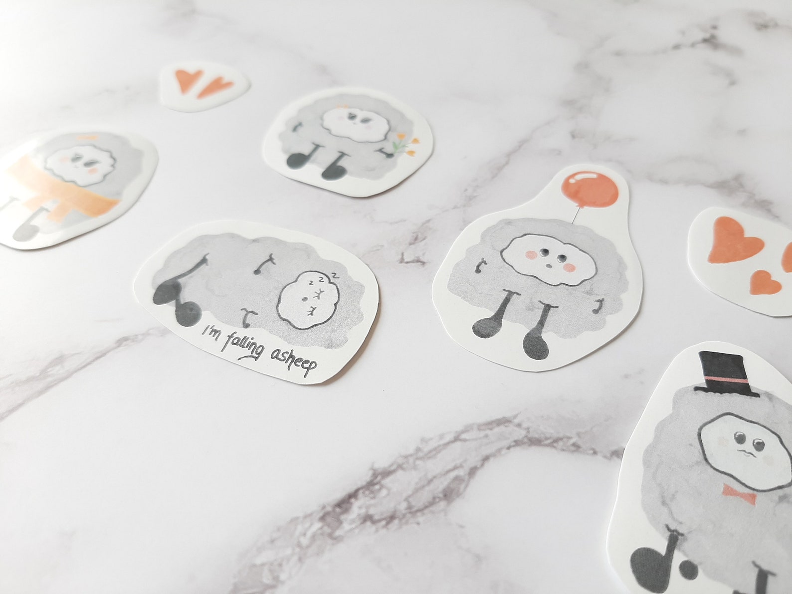 Fluffy Sheep Stickers - Aquarell Animal Decals - Kawaii Planner Labels ...