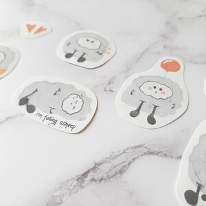 Fluffy Sheep Stickers Aquarell Animal Decals Kawaii Planner Labels ...